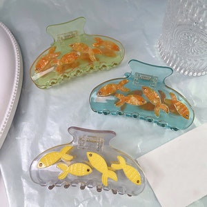 Cute Goldfish Acetate Hair Claws, Kawaii Goldfish Hair Claw Clips ...