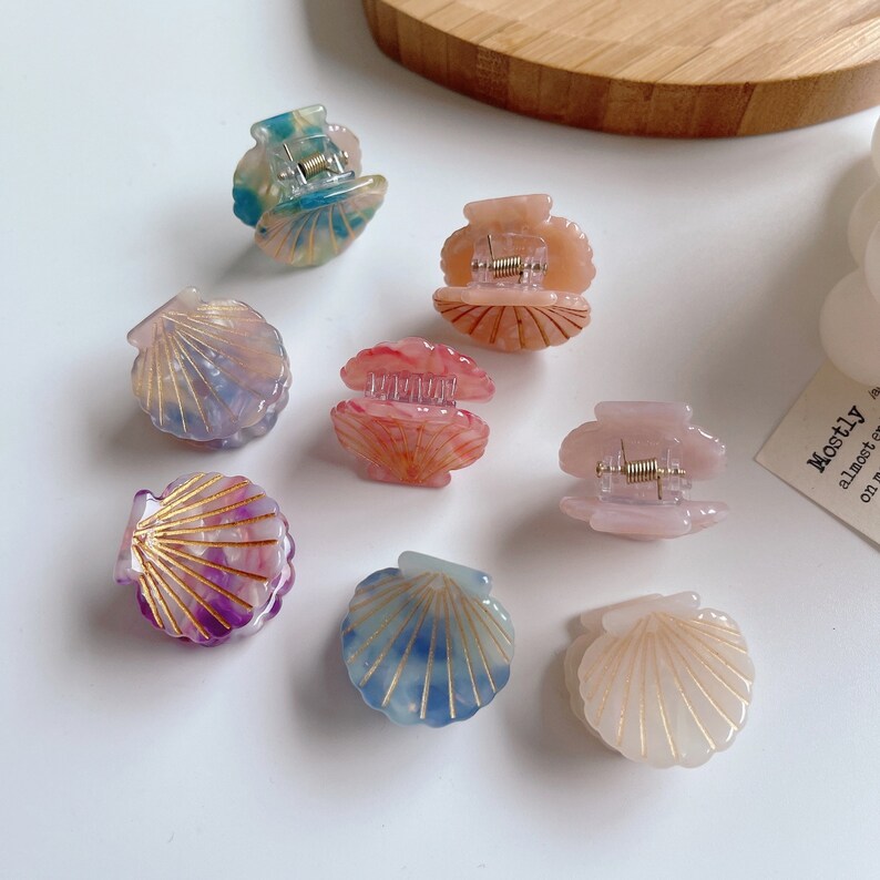 Small Shell Hair Claw Clips Seashell Hair Claw Clip Cute - Etsy