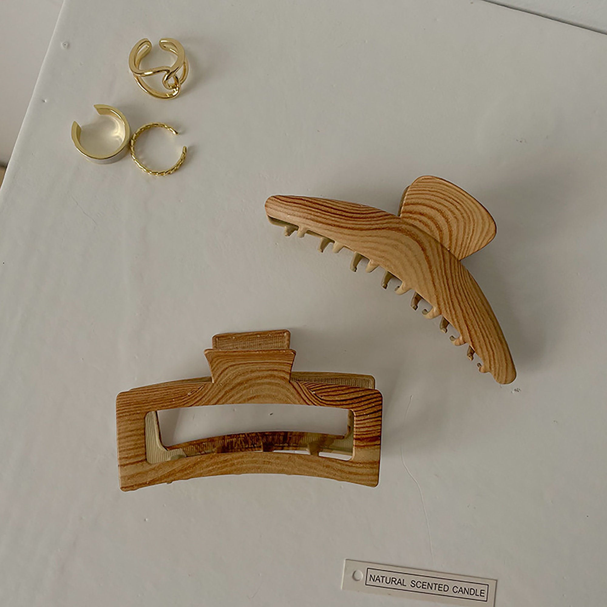 Wood Texture Hair Claw Retro Wood Grain Hair Claws Metal | Etsy