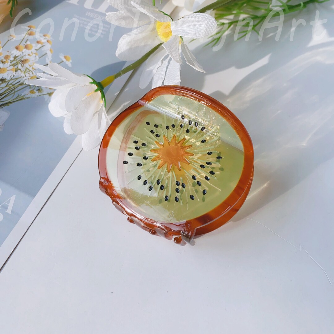 Fun Kiwi Fruit Hair Claw Clips,acetate Green Brown Kiwi Hair Clamp ...