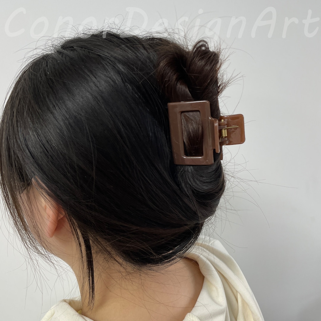 Vintage Acetate Hair Claws, Hollow Square Hair Claw Clips, Trendy Hair ...