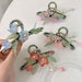Colored Flowers Tassel Hair Claw Clips,large Flower Cross Metal Hair ...