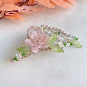 Original Design Handmade Pink Flower Hair Claw Clips,elegant Vintage ...