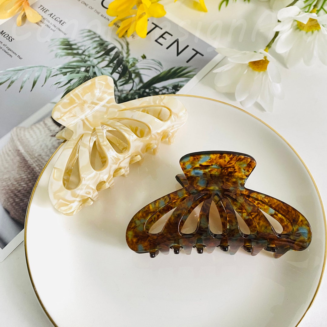 Tortoise Hair Claw Clip, French Vintage Hair Claw, Elegant Hair Claw ...