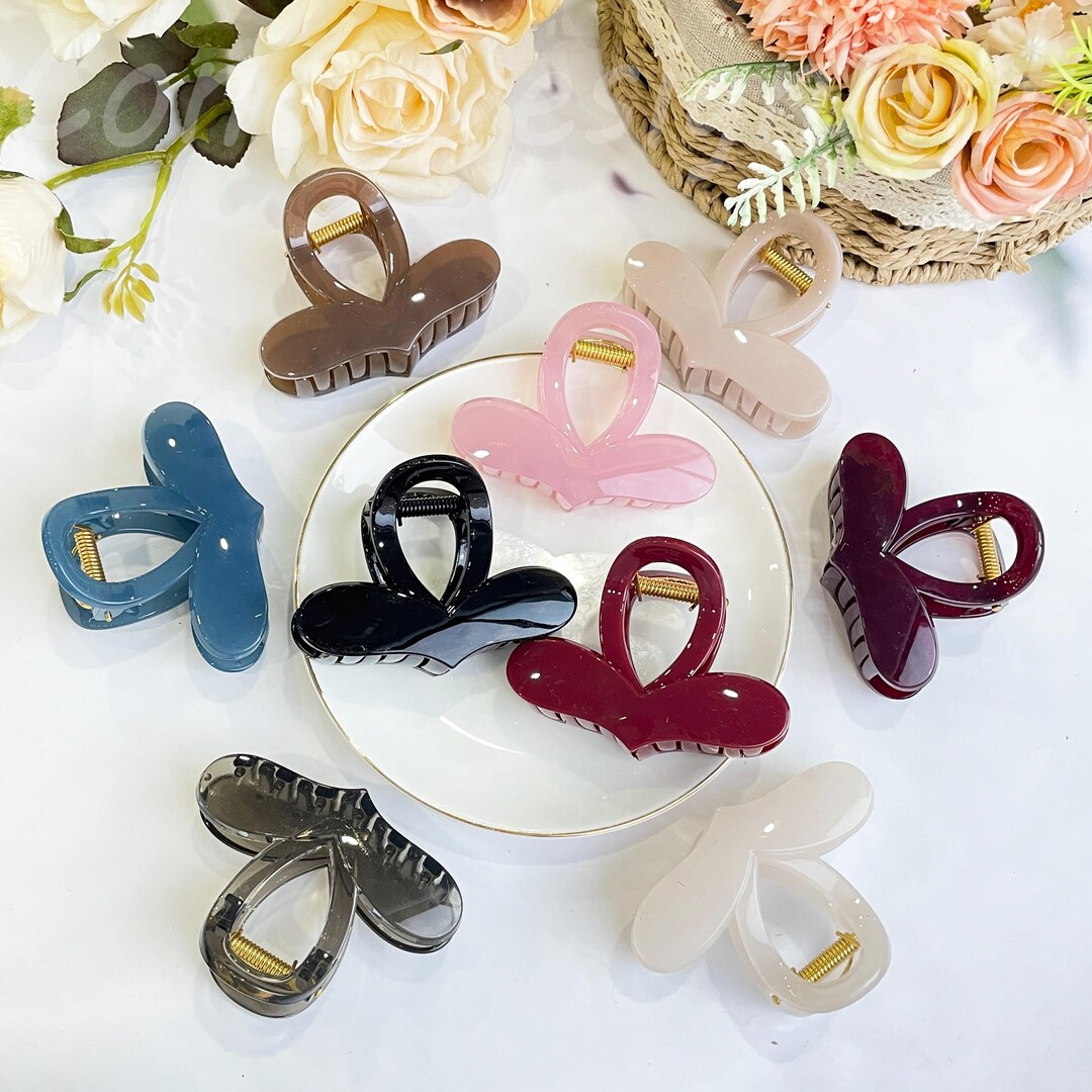 Cute Heart Hair Claw Clip,elegant Cherry Red Hair Claw for Women ...