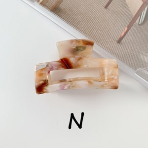 Rectangle Tortoise Hair Claw Clips, Minimalist Medium Hair Clamps, Hair ...