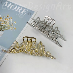 Shiny Rhinestone Metal Hair Claw Clip, Hair Claw Clip for Thin and ...