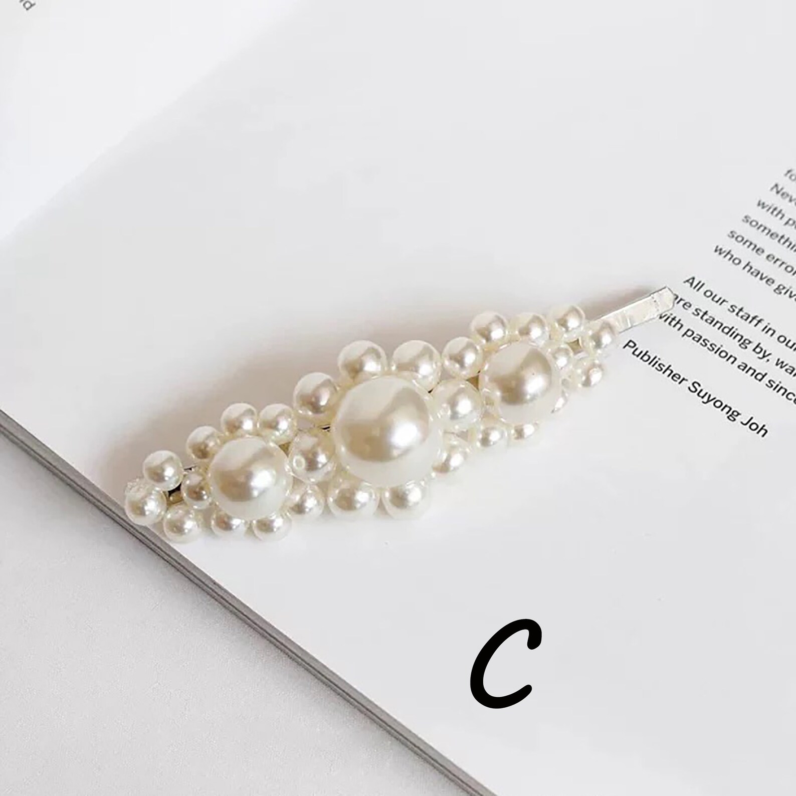 Vintage Pearl Hair Clip Minimalist Hair Clip Pearl Metal - Etsy