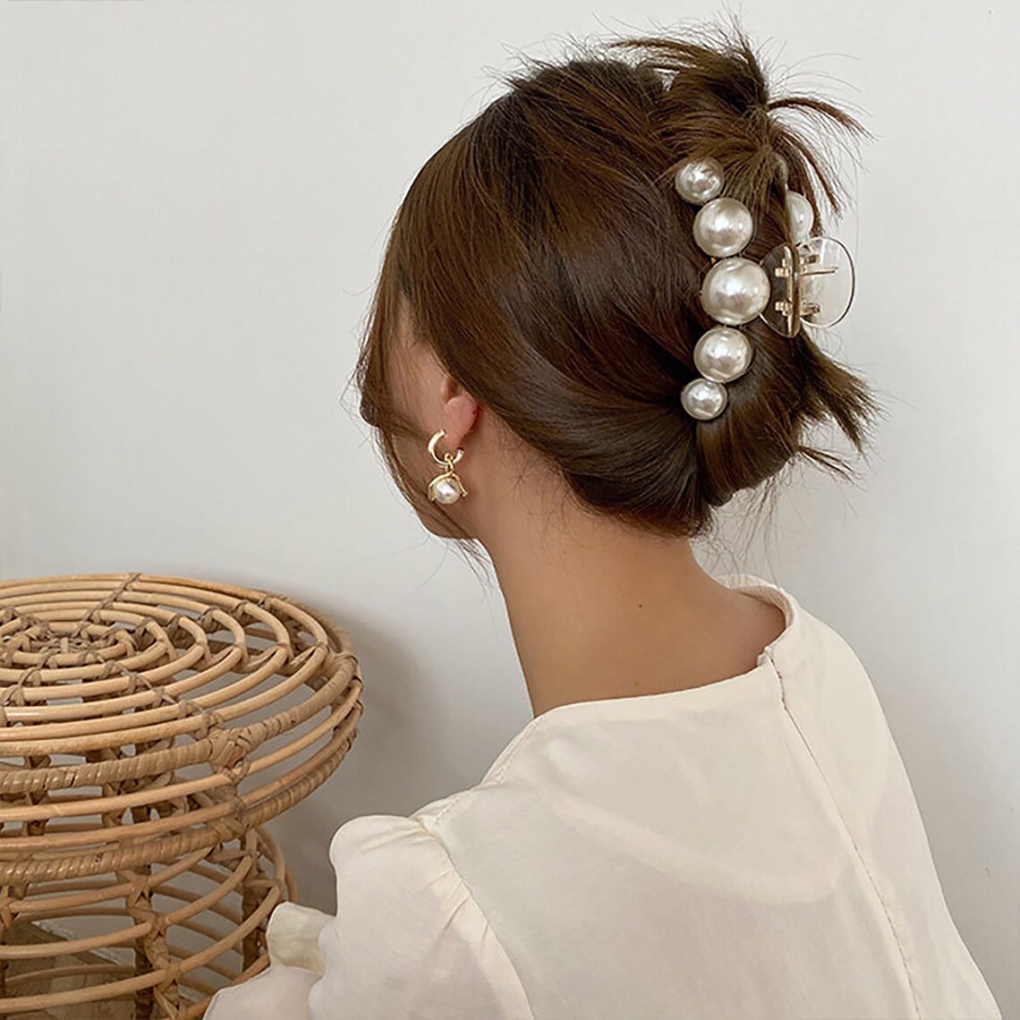 Large Pearl Hair Clips Pearl Hair Claw Elegant Hair Clip - Etsy