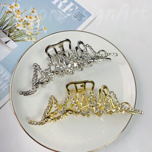 Shiny Rhinestone Metal Hair Claw Clip, Hair Claw Clip for Thin and ...