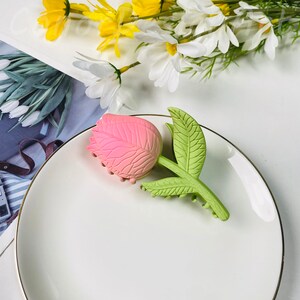 Pink Tulip Hair Claw Clips,vintage Elegant Metal Tulip Hair Claw,tulip ...