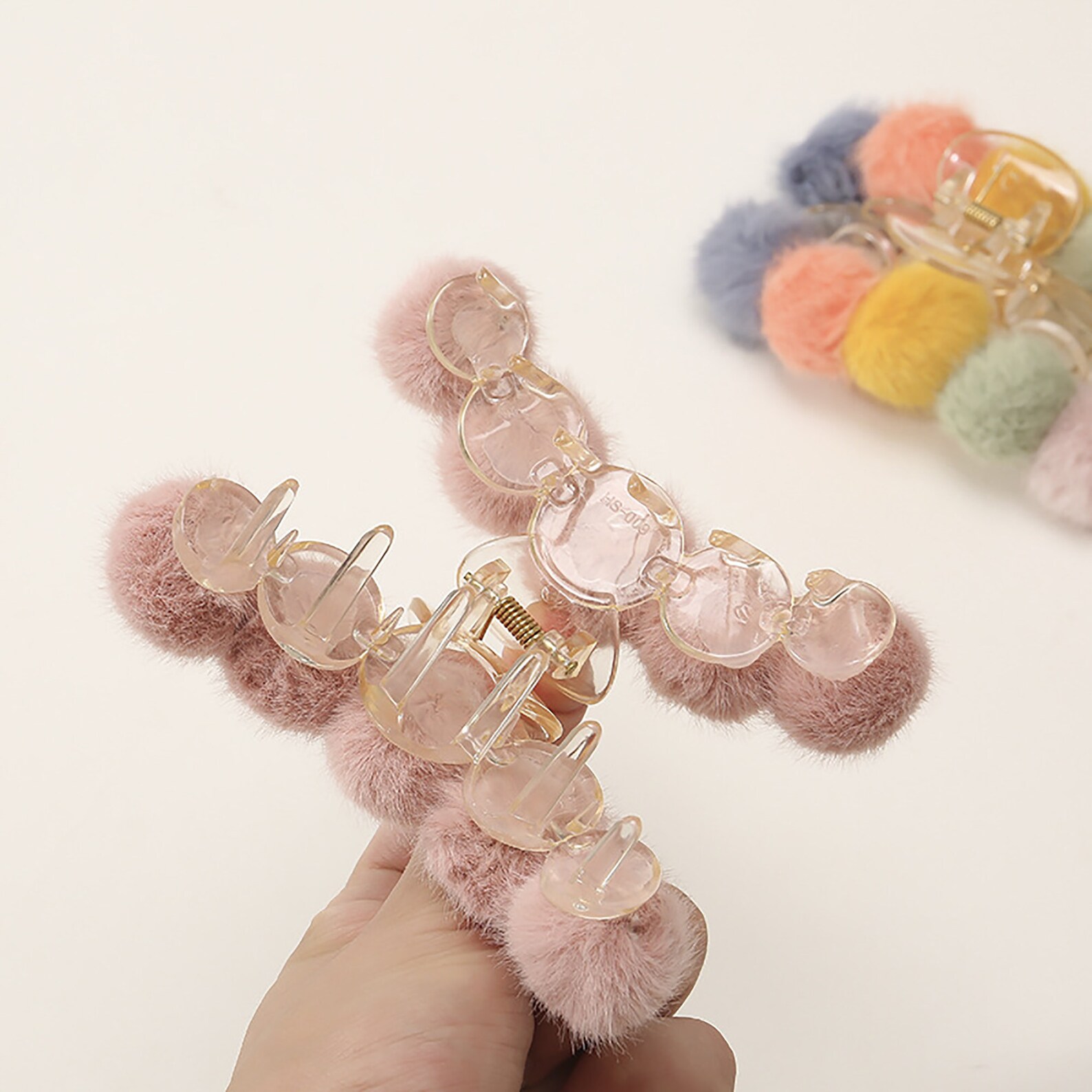 Large Plush Hair Claw Clips Fuzzy Hair Catch Barrette Winter - Etsy UK