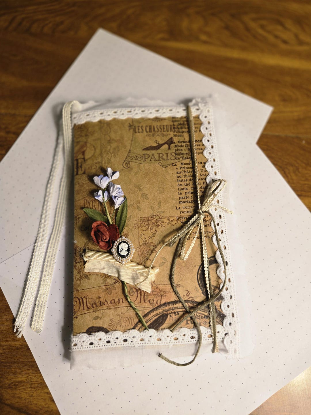 Junk Journal, Vintage Pages, Handmade, Junk Book, Floral, Blank Paper ...