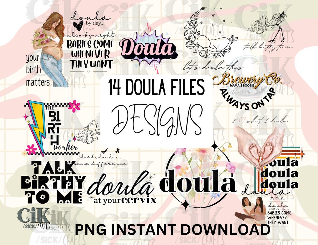 Doula, Birth, Retro, Birth Worker, Bundle, Png Files for Sublimation ...
