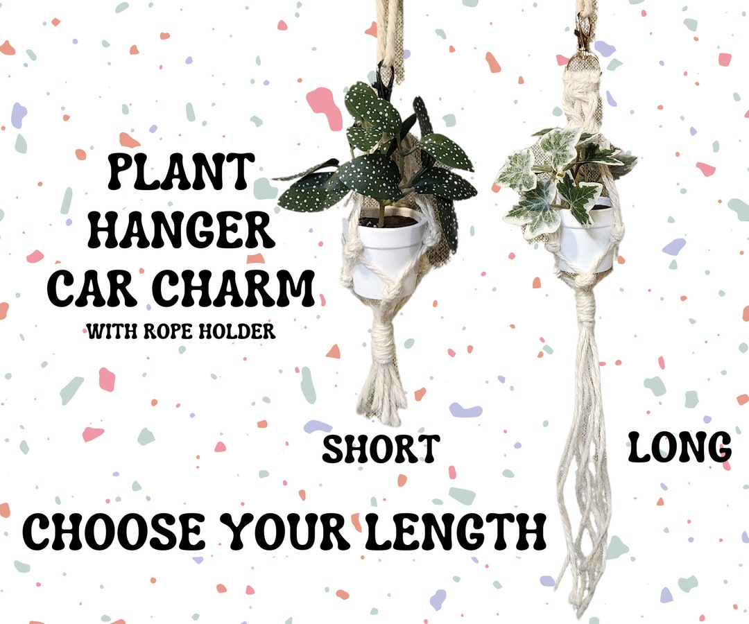 Boho Car Accessory, Plant Hanger Mini, Car Charm, Macrame Plant Charm ...