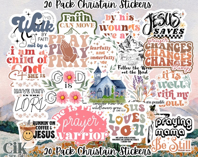 Jesus, 20 Count Sticker Pack, Christain Stickers, God, Jesus Saves, God ...