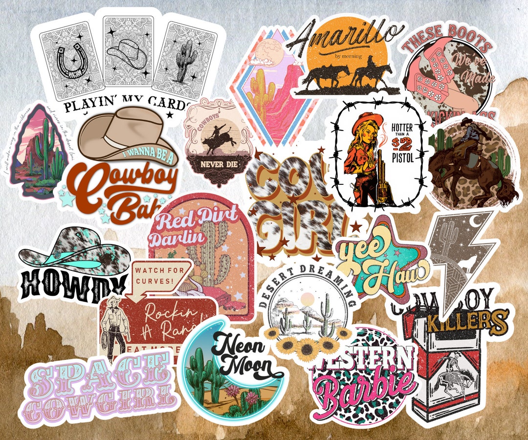 Western Sticker Bundle, Weatherproof, Vinyl, 20 Count Sticker Pack ...