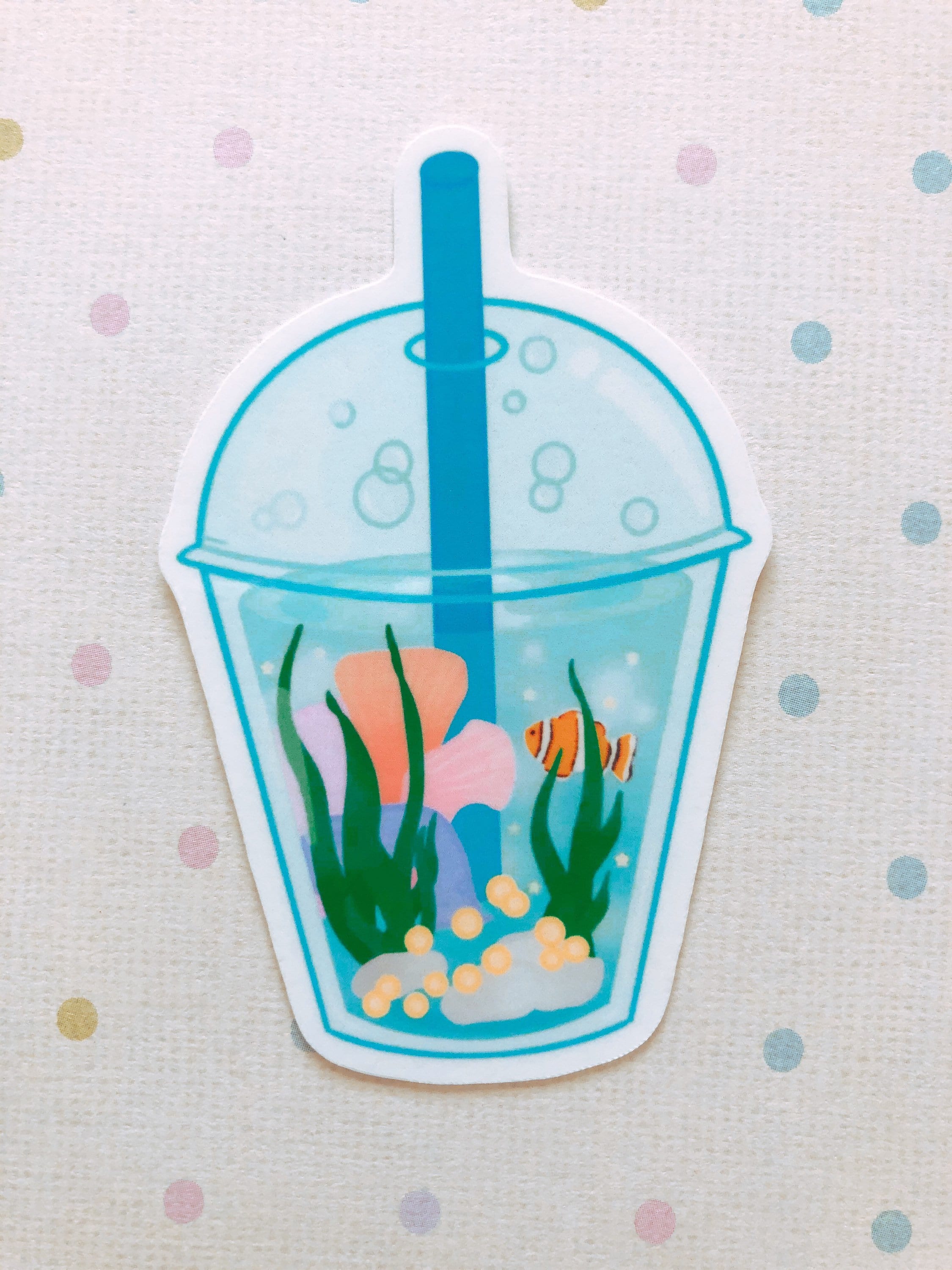 Under the Sea Boba Underwater Fish Coral Ocean Asian Drink - Etsy