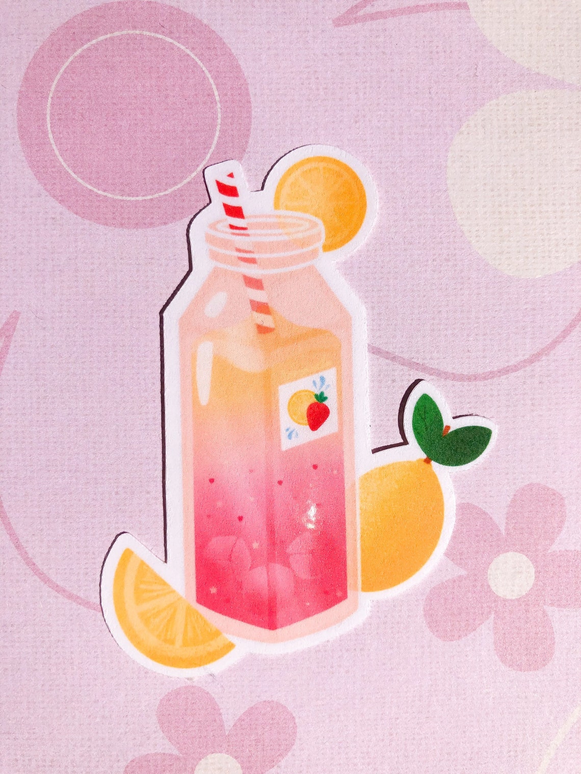 Strawberry Lemonade Sticker, Pink Lemonade Sticker, Drink Sticker ...