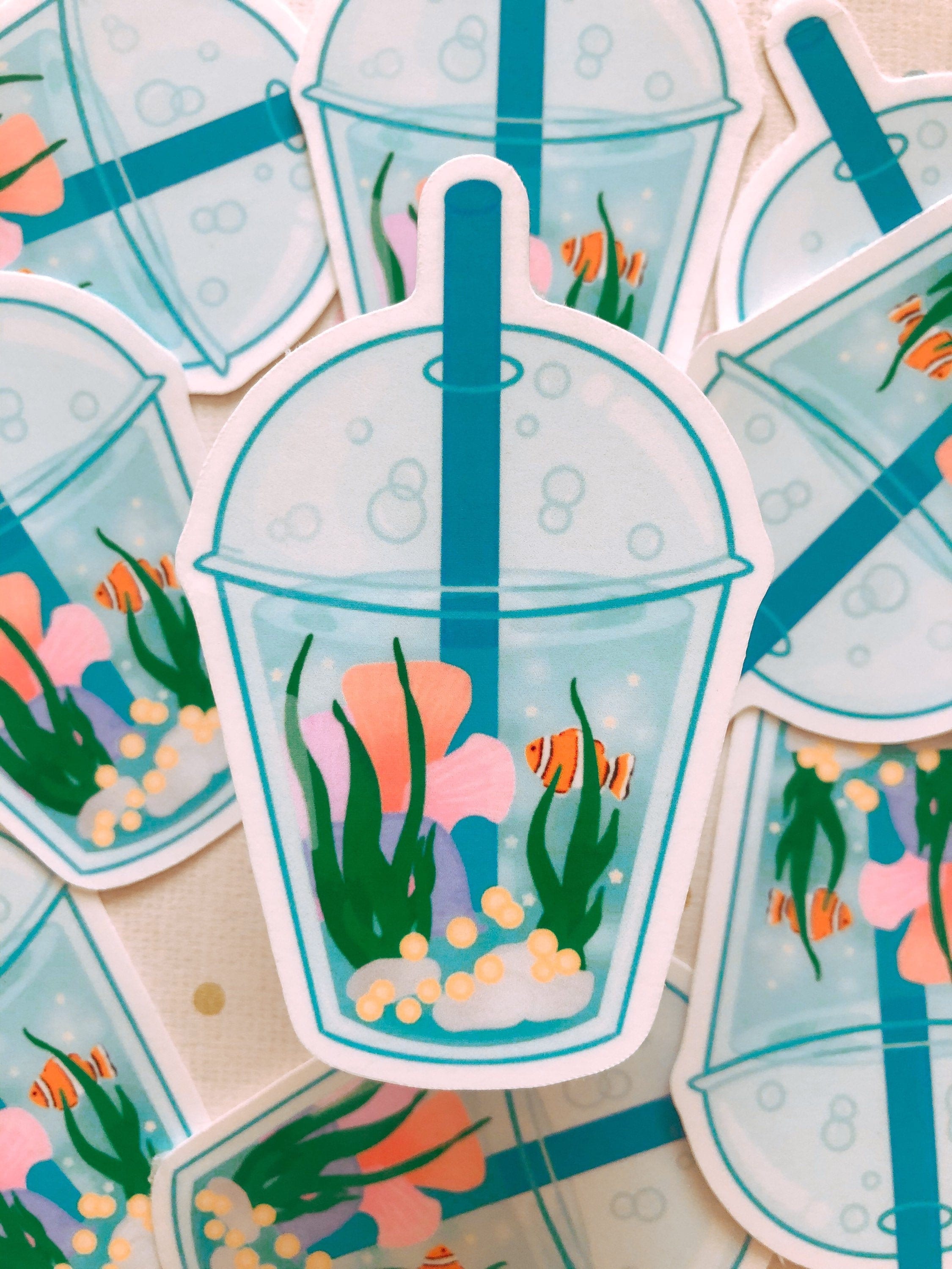 Under the Sea Boba Underwater Fish Coral Ocean Asian Drink - Etsy