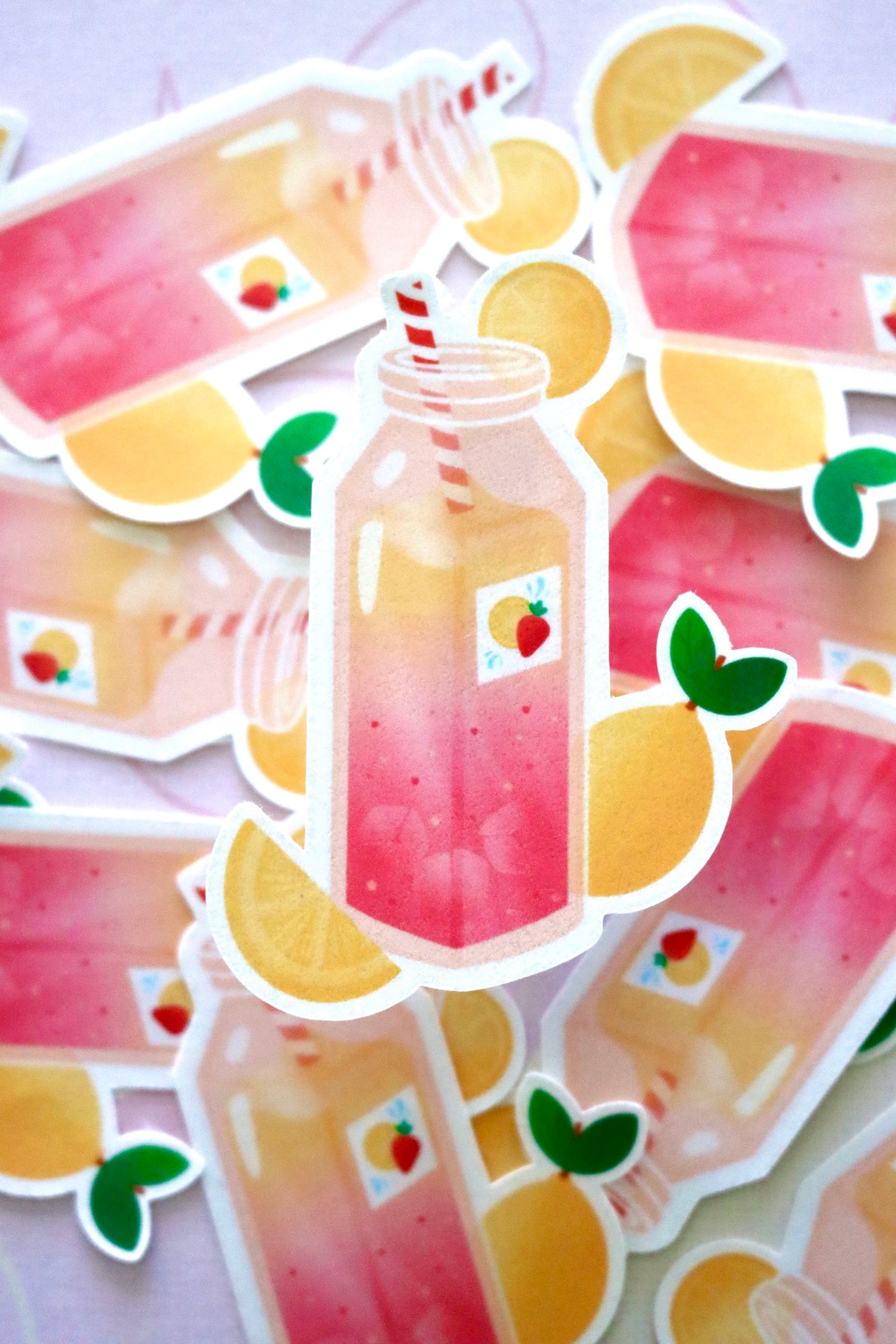 Strawberry Lemonade Sticker, Pink Lemonade Sticker, Drink Sticker ...