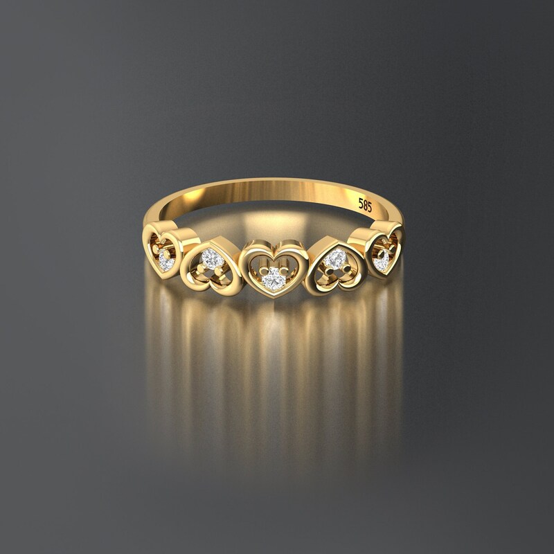 Gold Heart Ring - Etsy