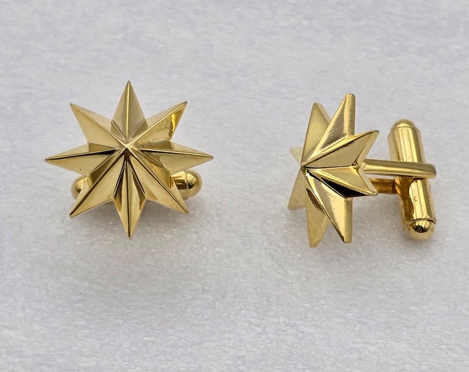 14K Gold Star Cufflink - Groom Cufflink - Gift for Man Cufflink ...