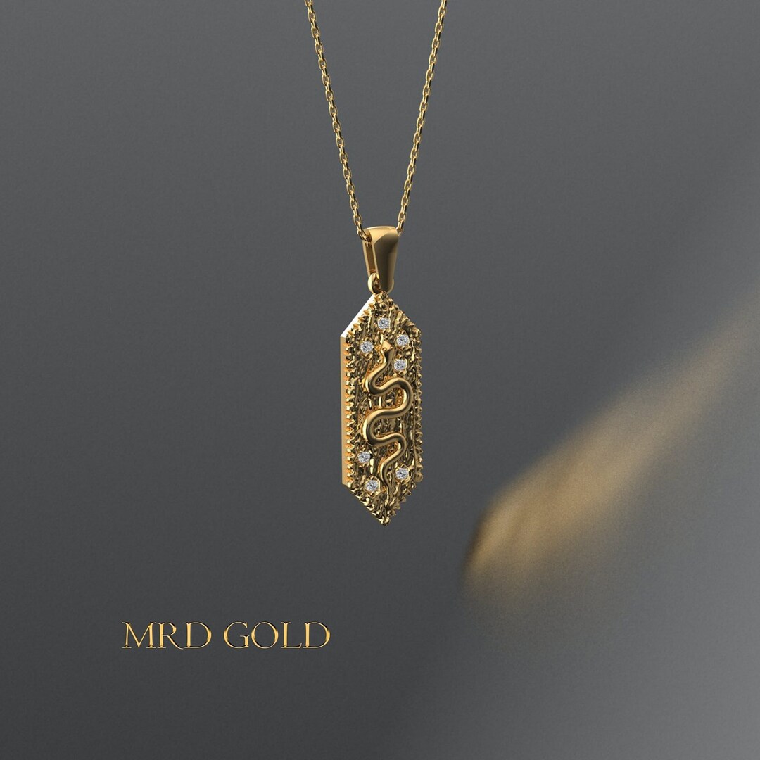 14k Gold Snake Pendant Jewelry - Gift Snake Necklace for Women ...