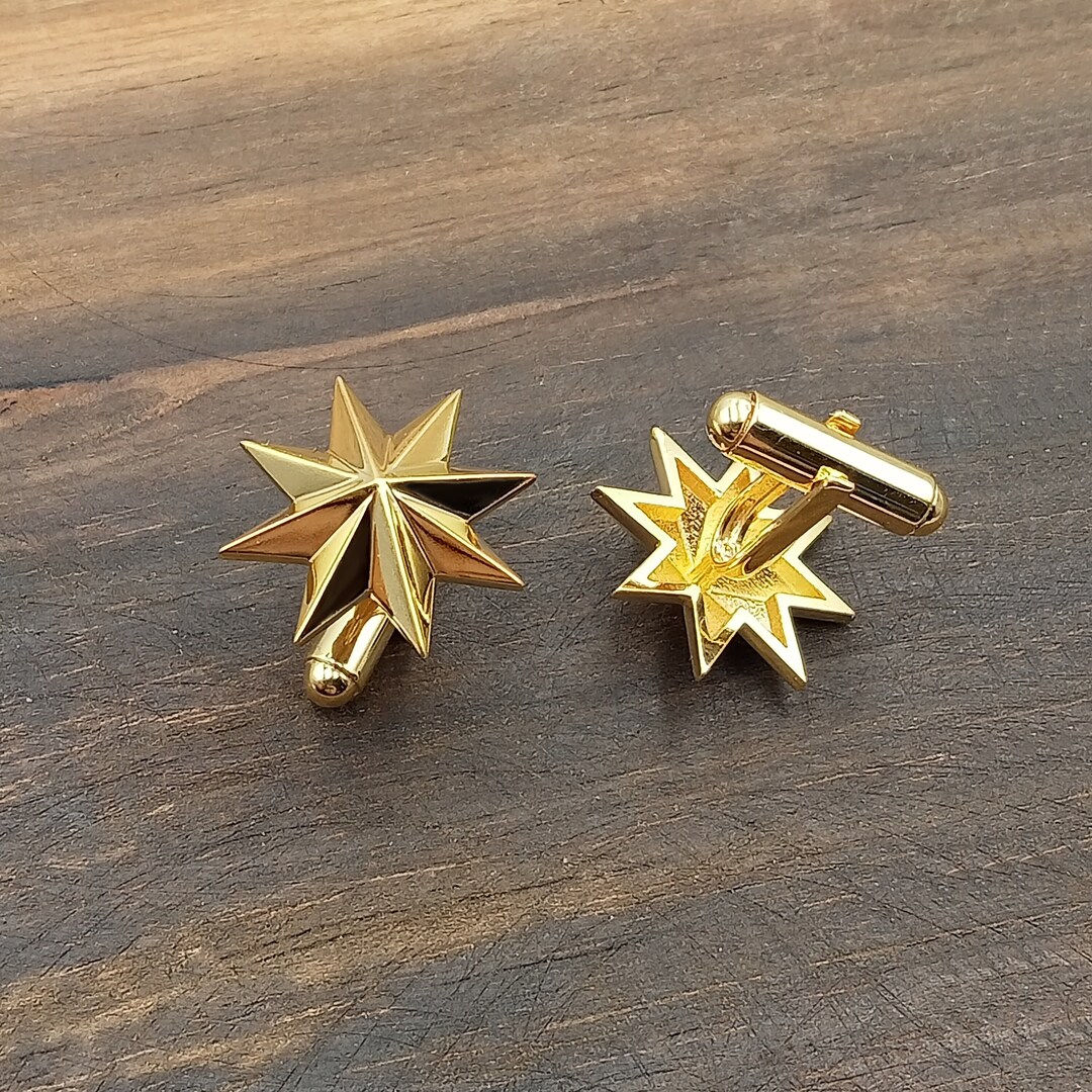 14K Gold Star Cufflink Groom Cufflink Gift for Man Cufflink Father Day ...