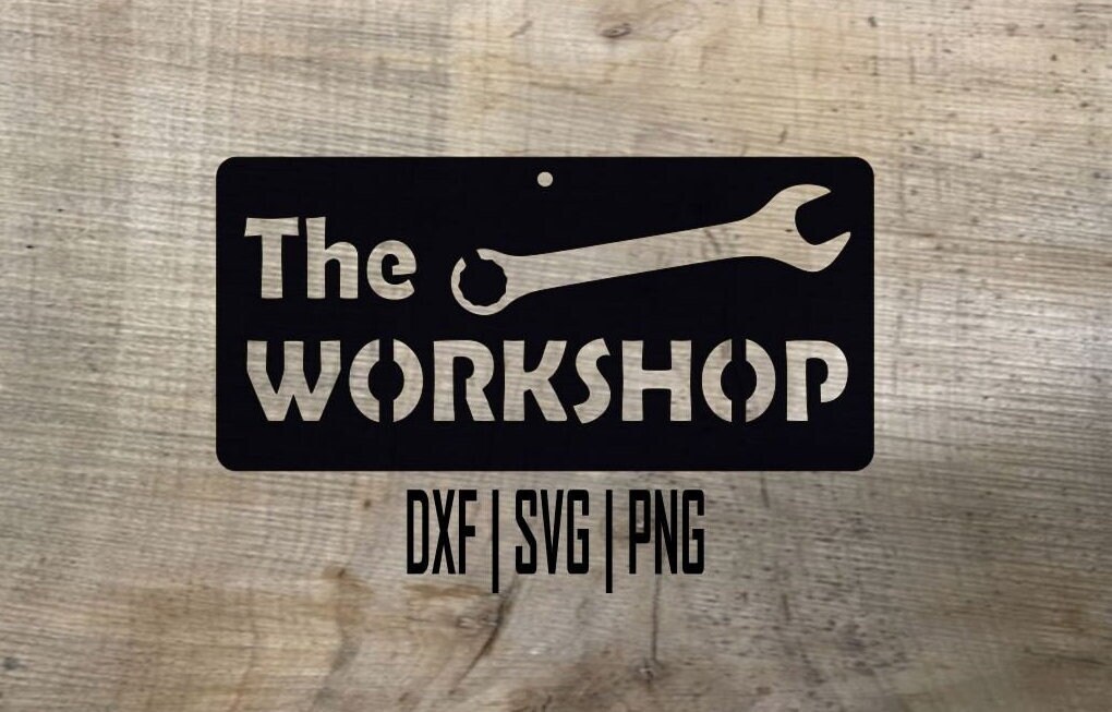Die Werkstatt Wrench Schild DXF SVG PNG digitale Download Dateien für ...