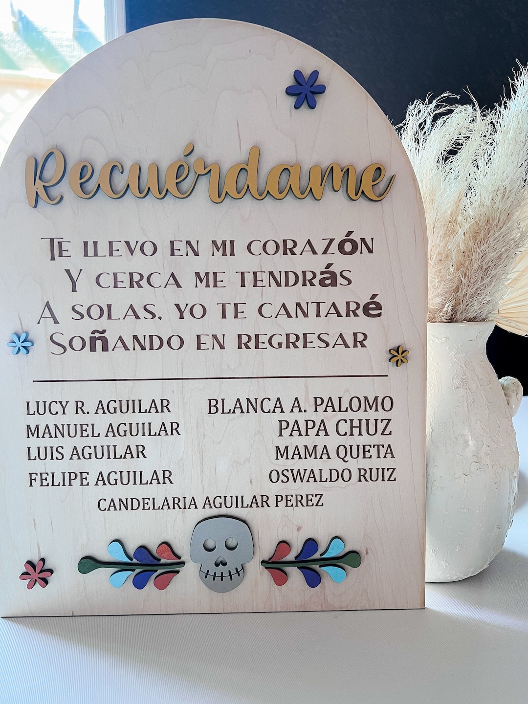 Recuerdame Sign/remember Me Table Decor/dia De Los Muertos/coco Sign ...