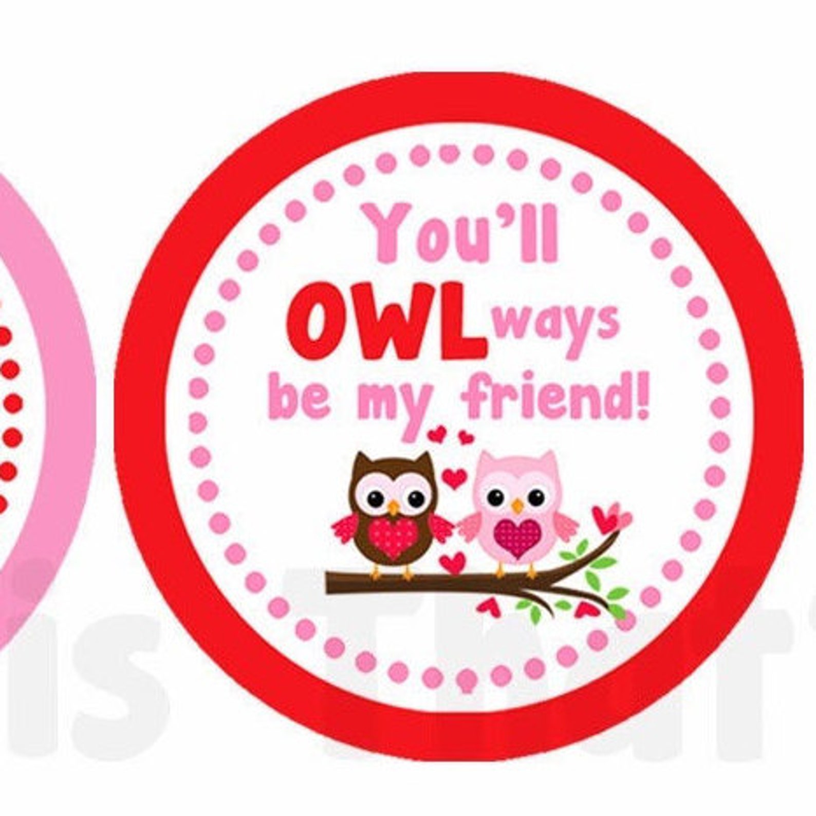 Printable Valentine Owl Cupcake Toppers Valentine Owl - Etsy