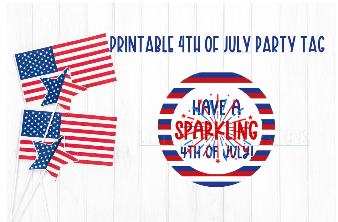 Printable 4th of July Fireworks Tag, 4th of July Party Tag ...
