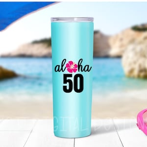 Aloha 50 Svg, 50 SVG, 50th Birthday SVG File, Aloha With Hibiscus ...