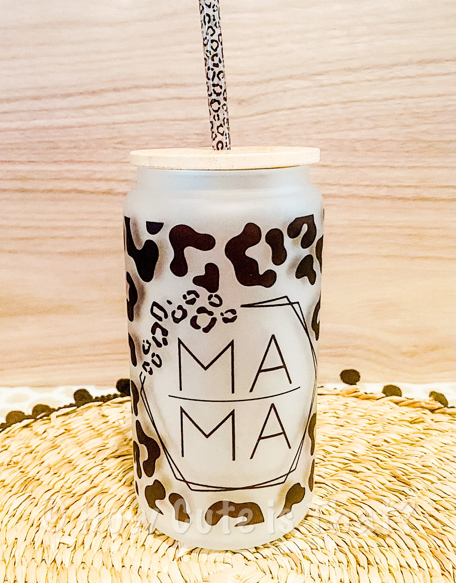 Mama Leopard Beer Can Glass Leopard Mom Glass Tumbler Mama - Etsy