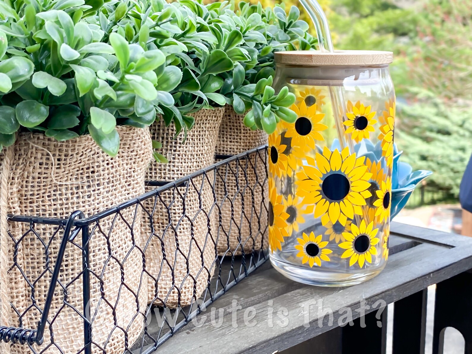 Sunflower Beer Can Glass Tumbler, Beer Can Sunflower Glass, Sunflower ...