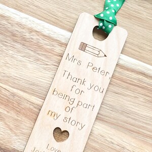 Laser Engraved Wooden Teacher Bookmark: Personalized Thank You Gift - Etsy
