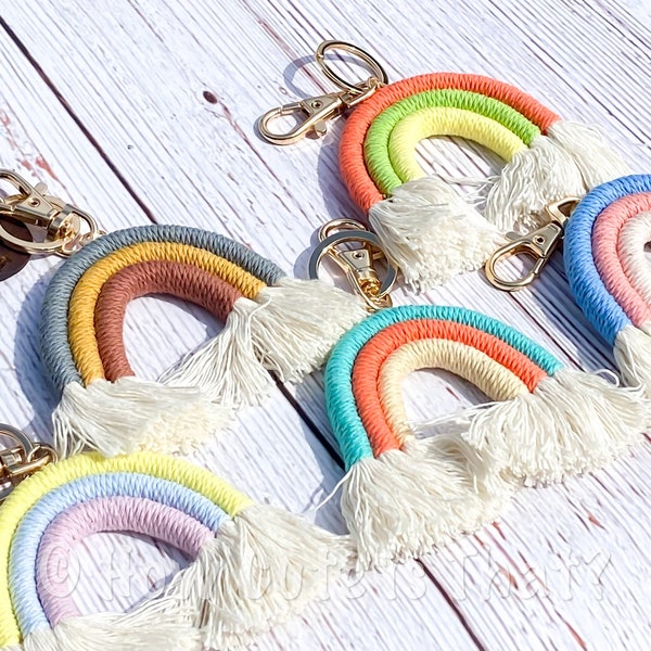 Rainbow Keychain - Etsy