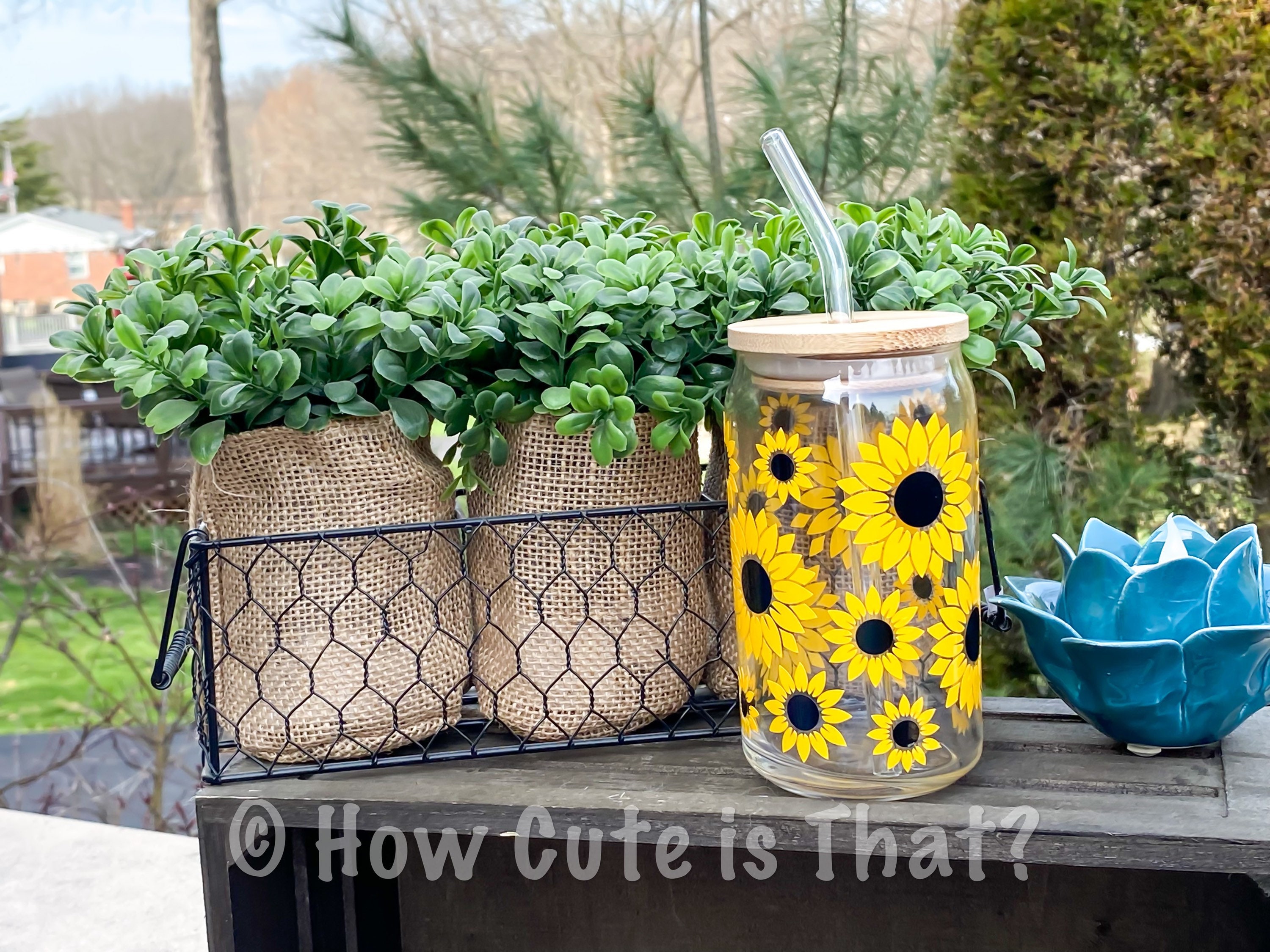 Sunflower Beer Can Glass Tumbler, Beer Can Sunflower Glass, Sunflower ...