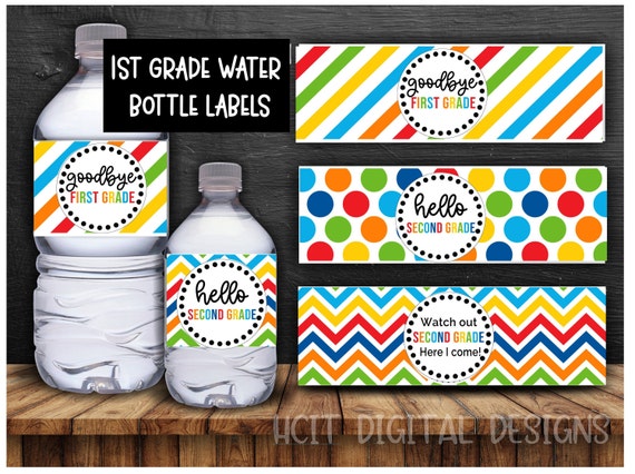 First Grade Water Bottle Labels Printable End of First Grade | Etsy