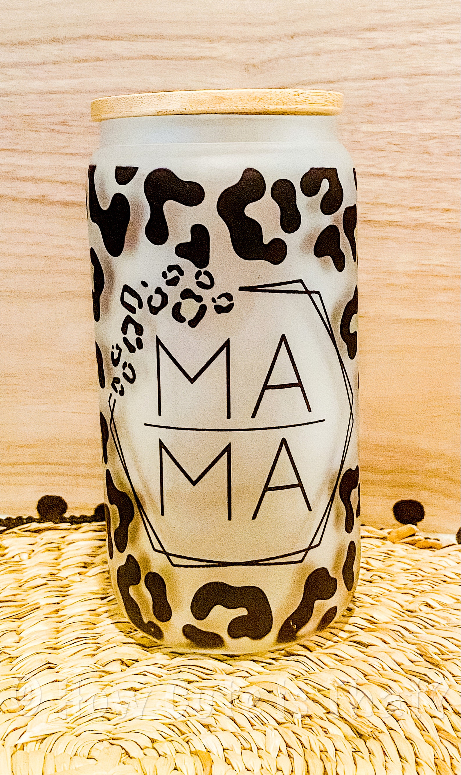 Mama Leopard Beer Can Glass Leopard Mom Glass Tumbler Mama - Etsy