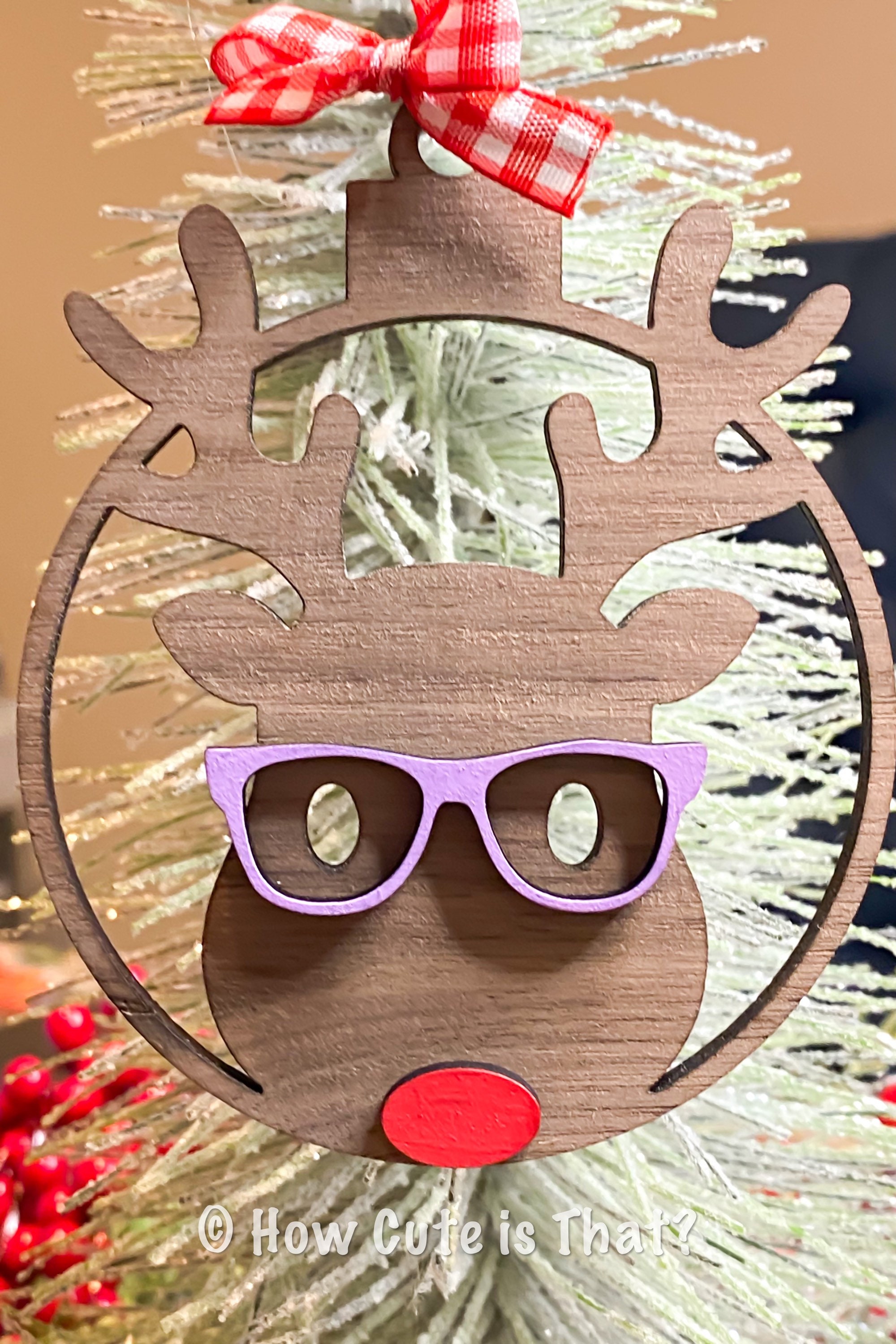 Custom Reindeer With Glasses Ornament Reindeer With Glasses - Etsy