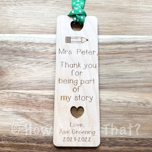 Laser Engraved Wooden Teacher Bookmark: Personalized Thank You Gift - Etsy