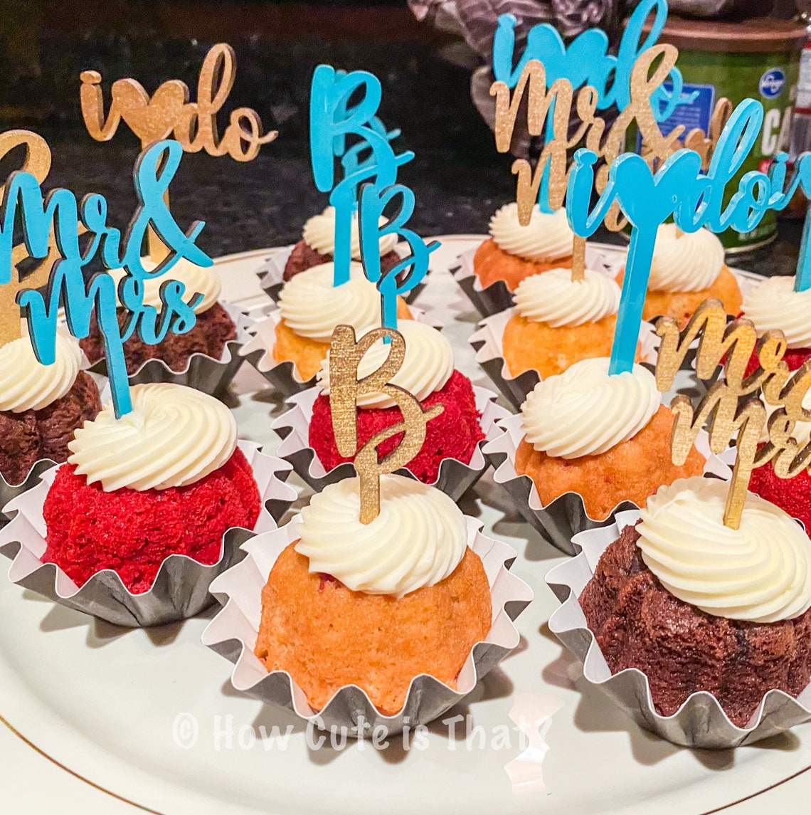 Glowforge Wedding Cupcake Toppers SVG Wedding Cupcake Toppers | Etsy