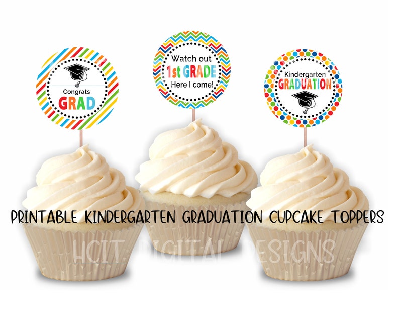 Kindergarten Graduation Cupcake Toppers Printable - Etsy