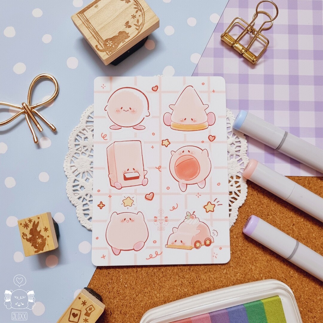 Kirby Sticker Sheet Cute Gaming Diary Journal Laptop - Etsy Australia