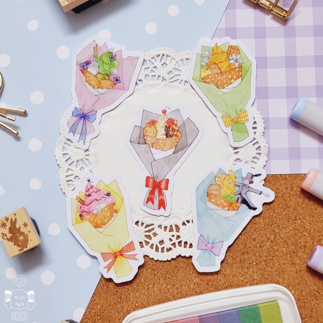 Anime Crepes Stickers | Cute | Japanese| Kawaii | Journal | Laptop - Etsy