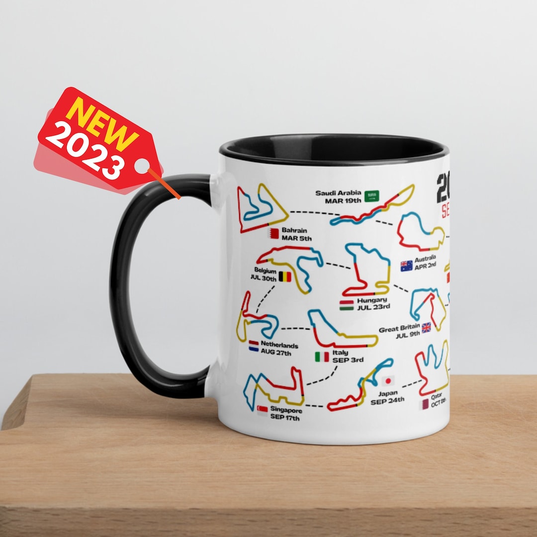 Formula One Season 2023 Mug, F1 2023 Mug, Formula One 2023 Tracks Mug ...