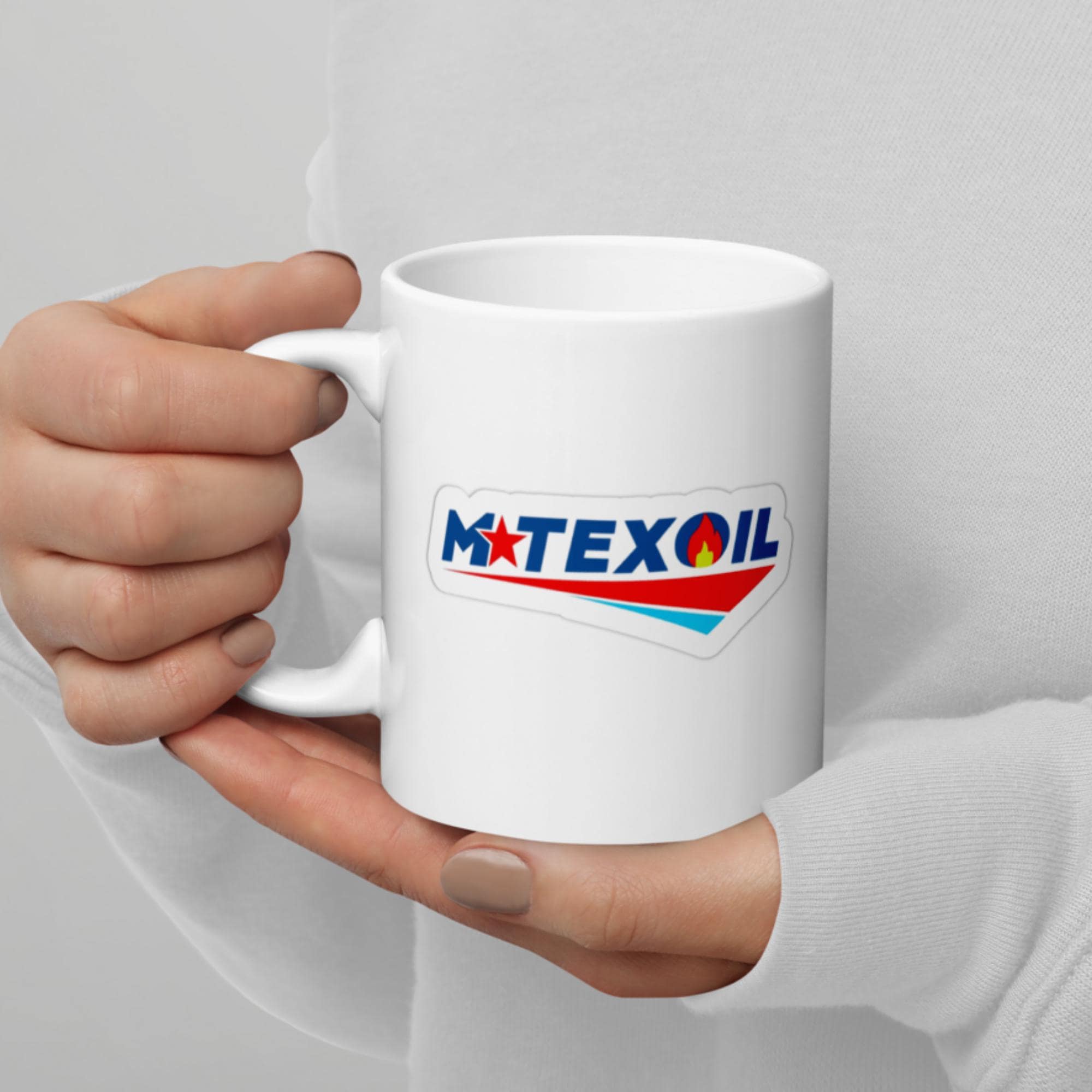 MTEX Oil Ceramic Coffee Mug, TV Show Fan Gift Mug, Sticker Style Mug - Etsy