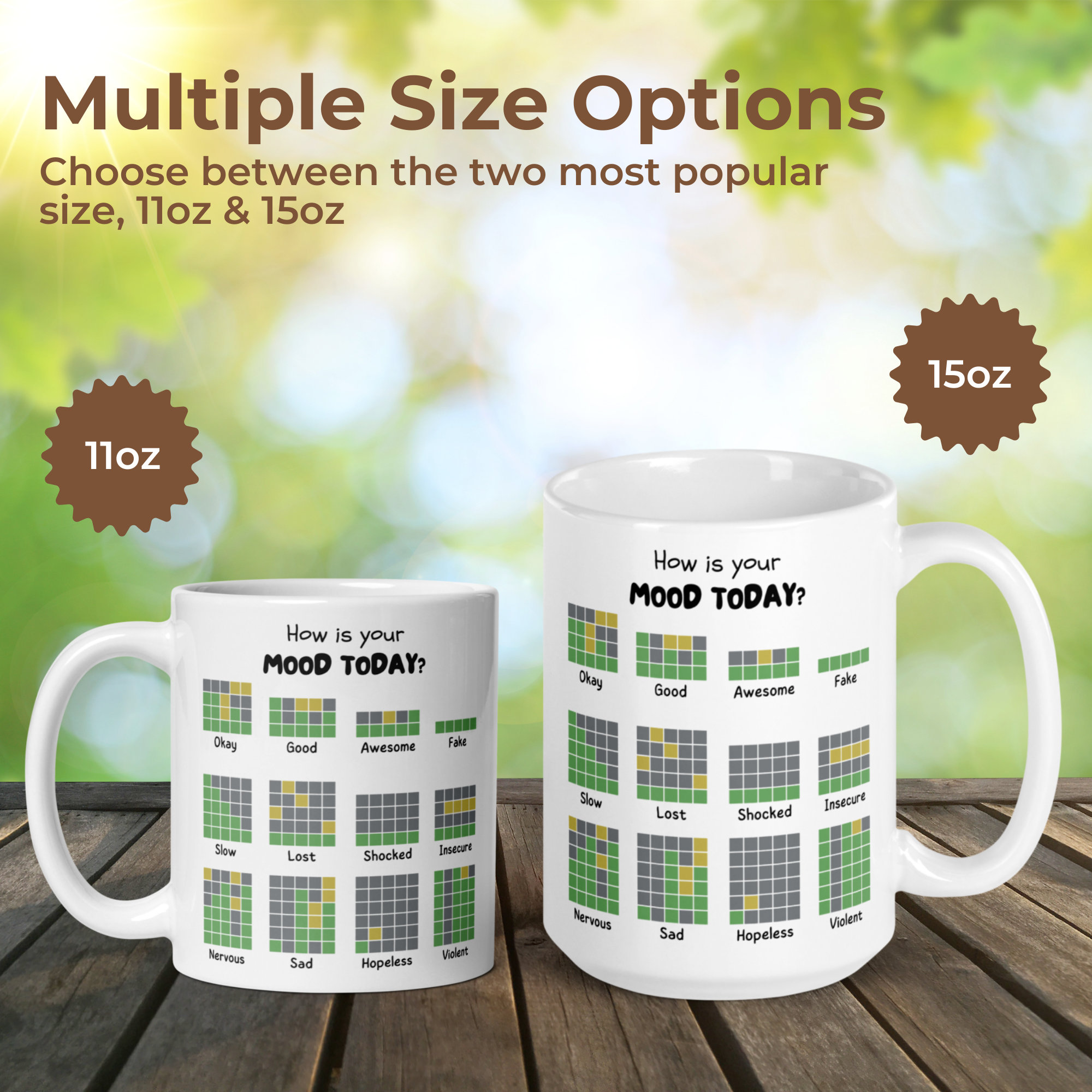 Funny Wordle Mug: How's Your Mood Today? + Coaster - Etsy